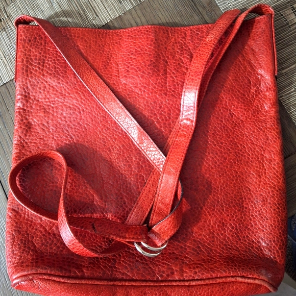 None | Bags | Elegant Red Leather Crossbody Bag | Poshmark